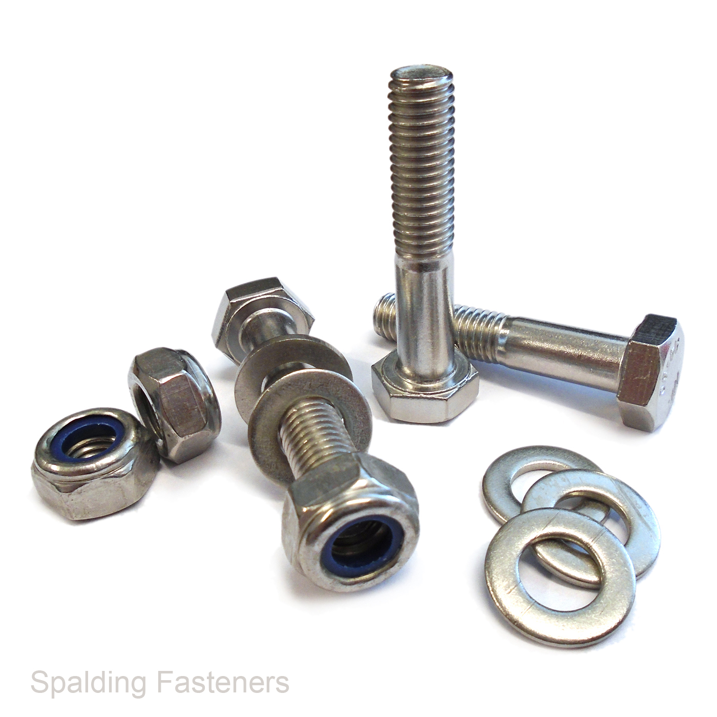 M5,M6 A4-80 Marine Grade Part Thread Hex Bolts Nyloc Nuts And Thick ...