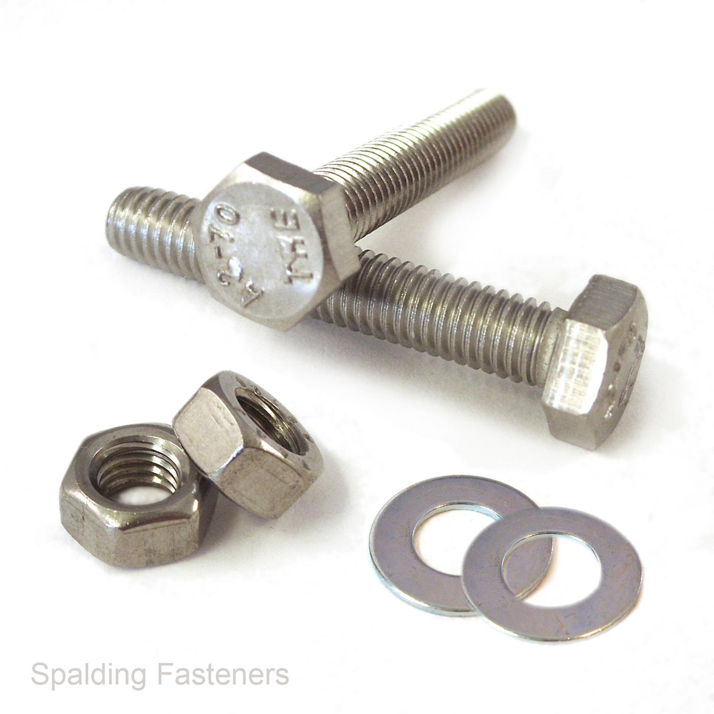 A2 Stainless Steel M6 / 6MM Hexagon Bolts + Full & Nyloc Nuts & Washers ...