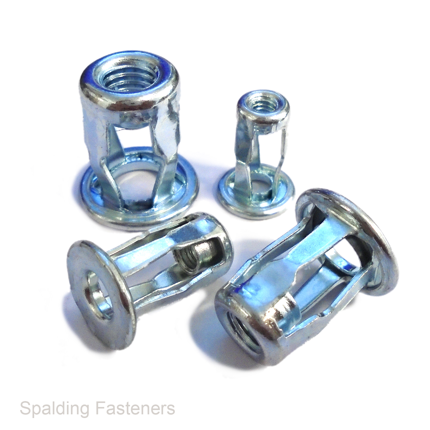 105 Assorted Zinc Plated Metric Spyder Jack Nuts (M4, M5, M6, M8 ...